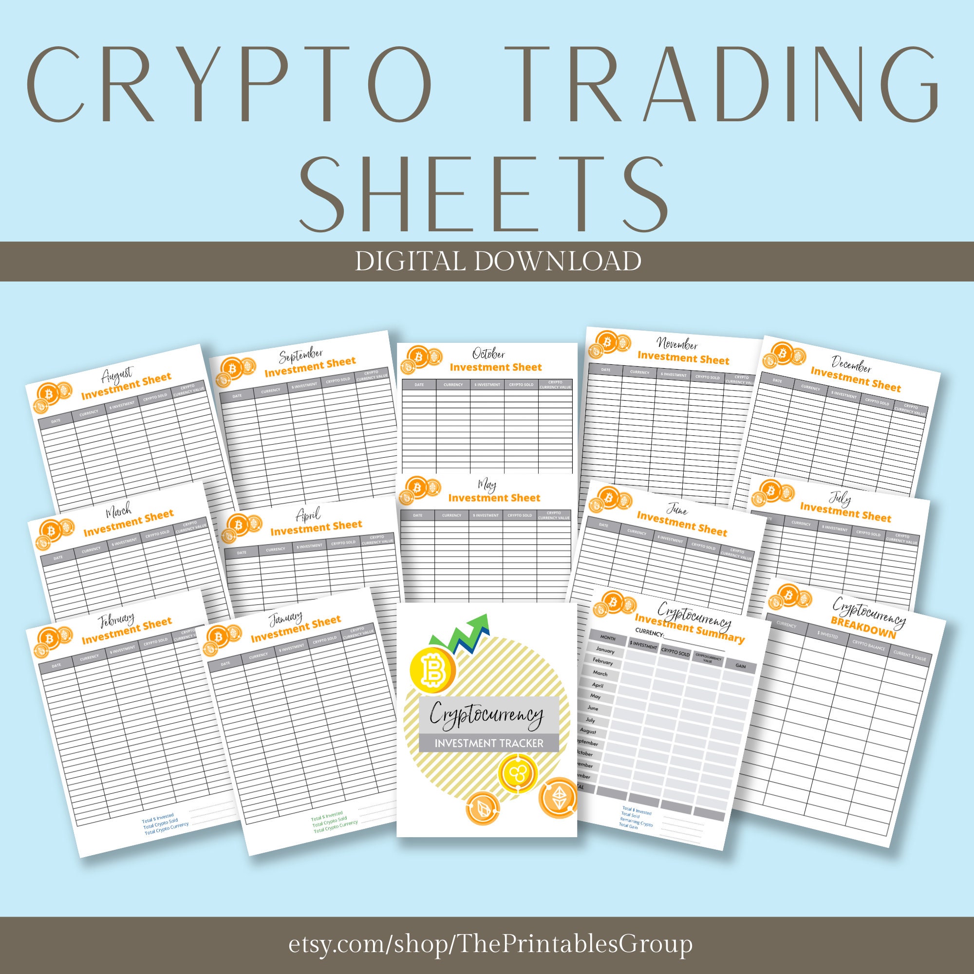 Cryptocurrency Investment Tracker Printable | Crypto Portfolio ...