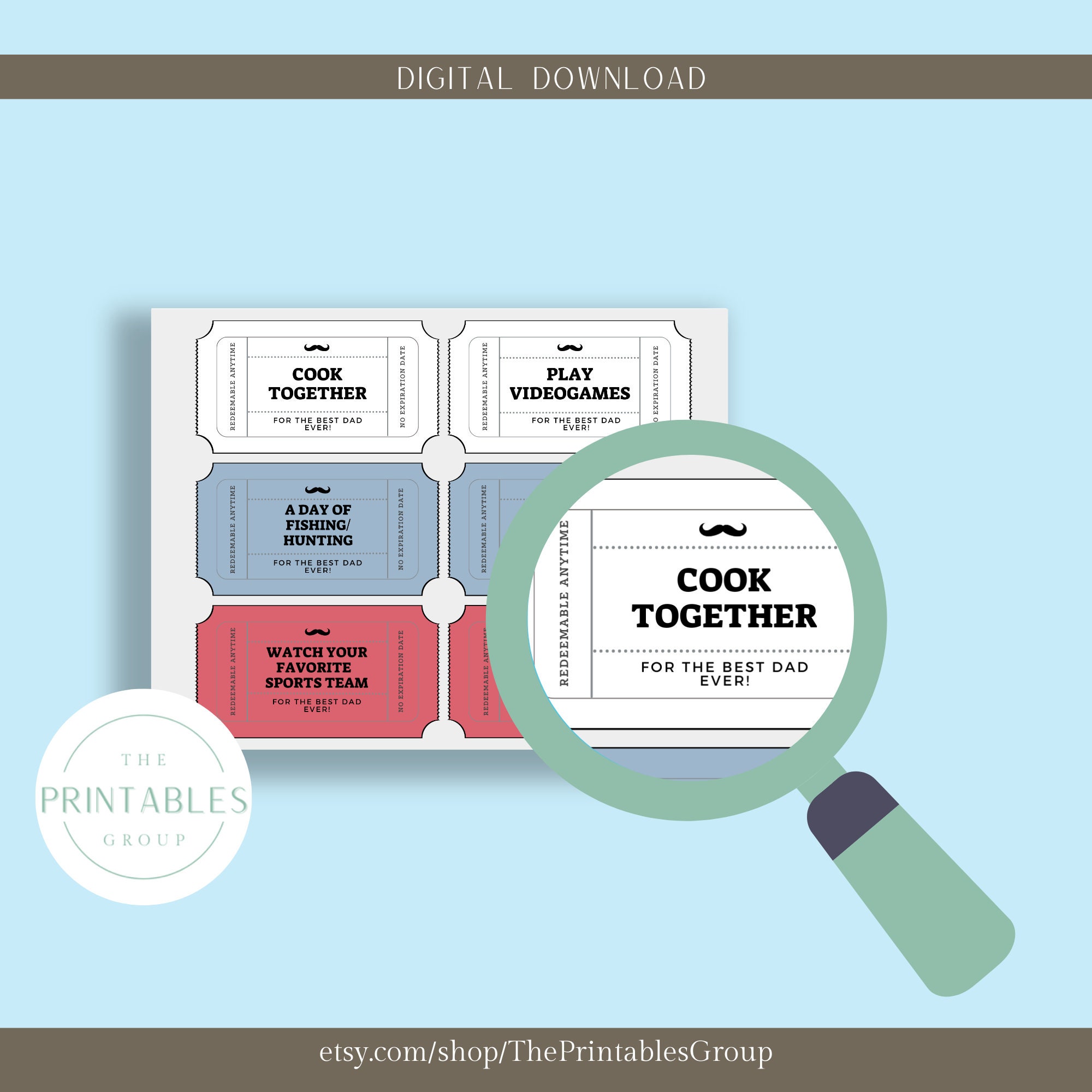 Father’s Day Coupon Book Printable | Fathers Day Coupons | Father’s Day ...