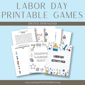 Labor Day Activity Pack Printable, Labor Day Printable Activities ...