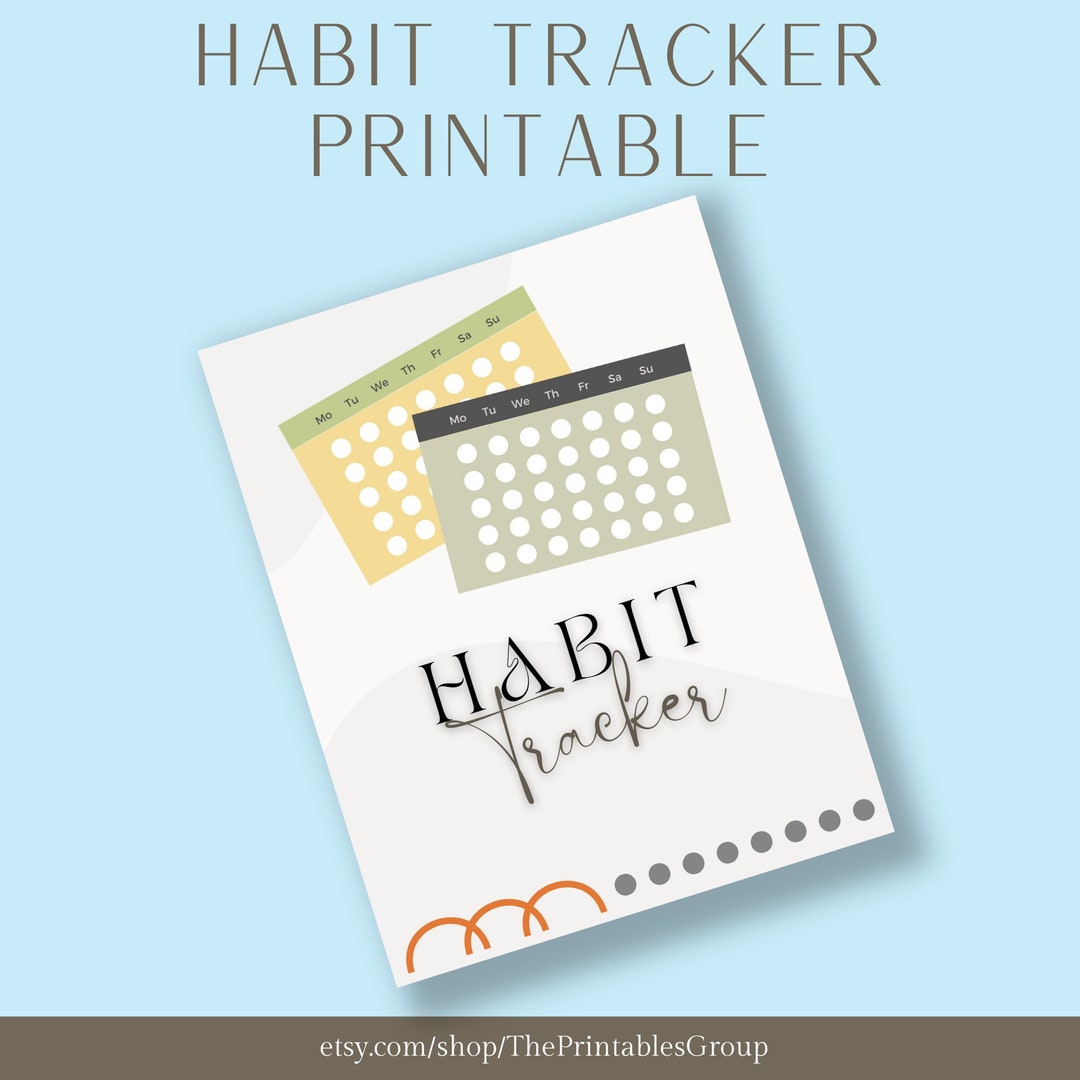 Habit Tracker Printable Minimalist Daily Habit, Goal, and Achievement ...