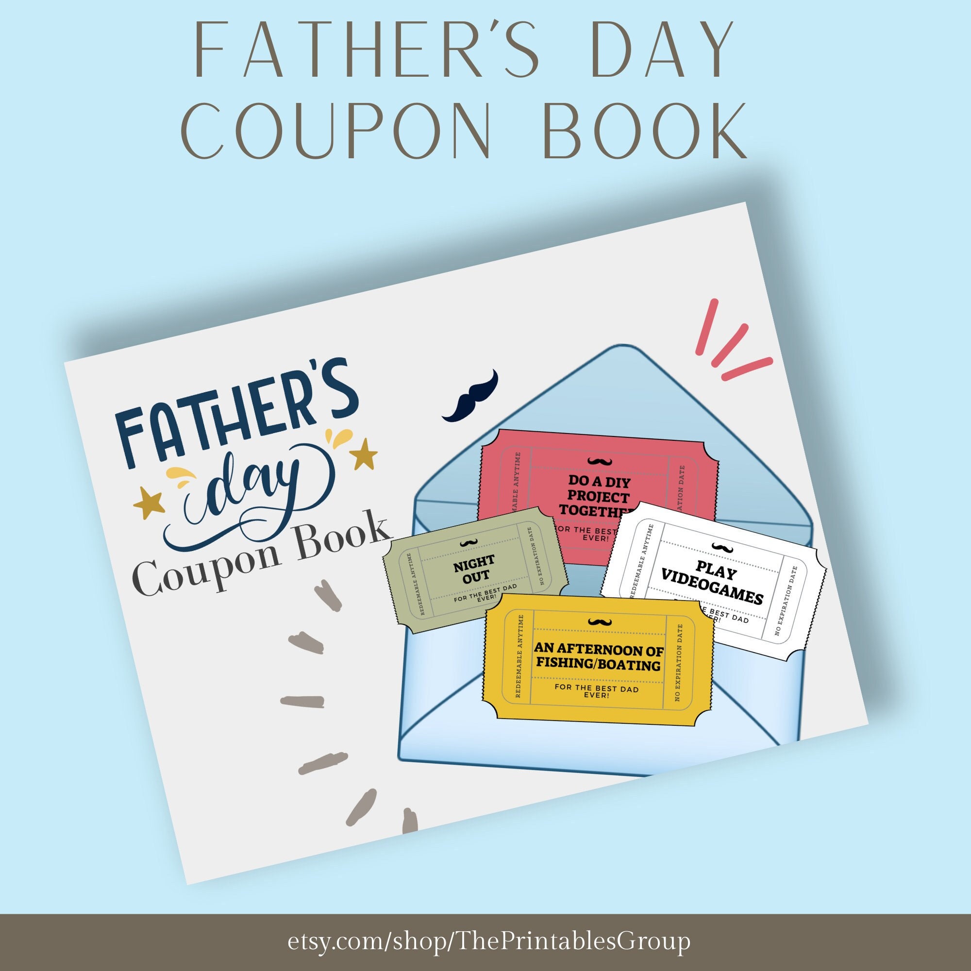 Father’s Day Coupon Book Printable | Fathers Day Coupons | Father’s Day ...