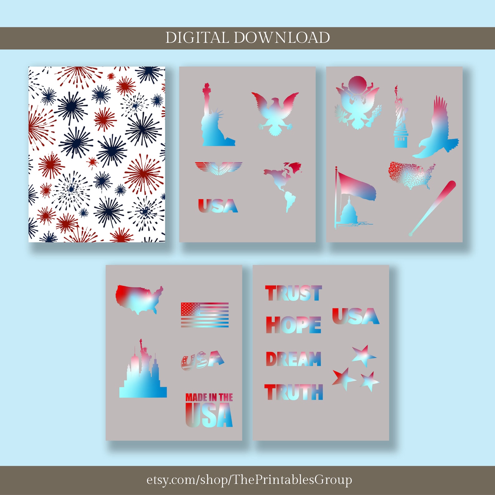 Independence Day Game Bundle Printable 4th of July Games - Etsy