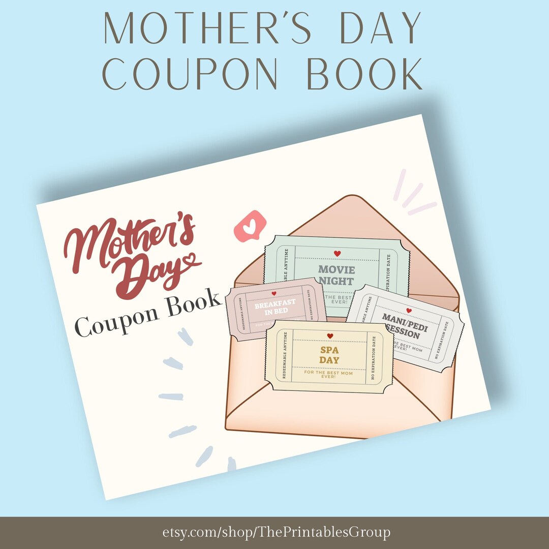 Mother’s Day Coupon Book Printable | Mothers Day Coupons | Mother’s Day ...