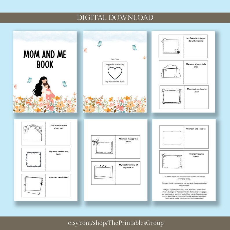 My Mom and Me Book and Father’s Day Booklet Printable Bundle | About My ...