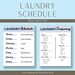 Laundry Schedule Printable | Weekly Laundry Guide | Laundry Frequency ...