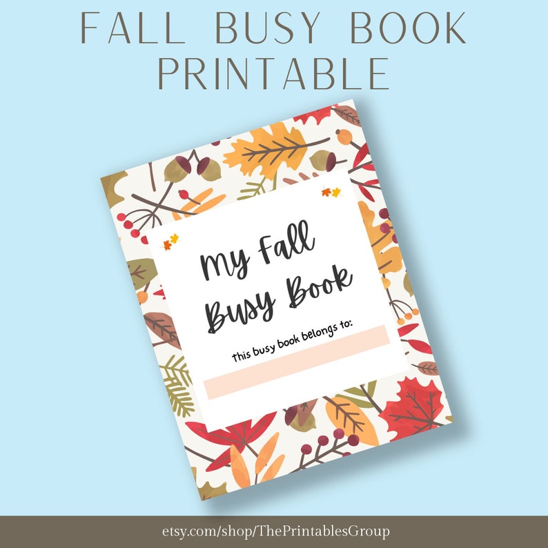 Fall Busy Book Printable Kids Learning Binder Fall Toddler - Etsy