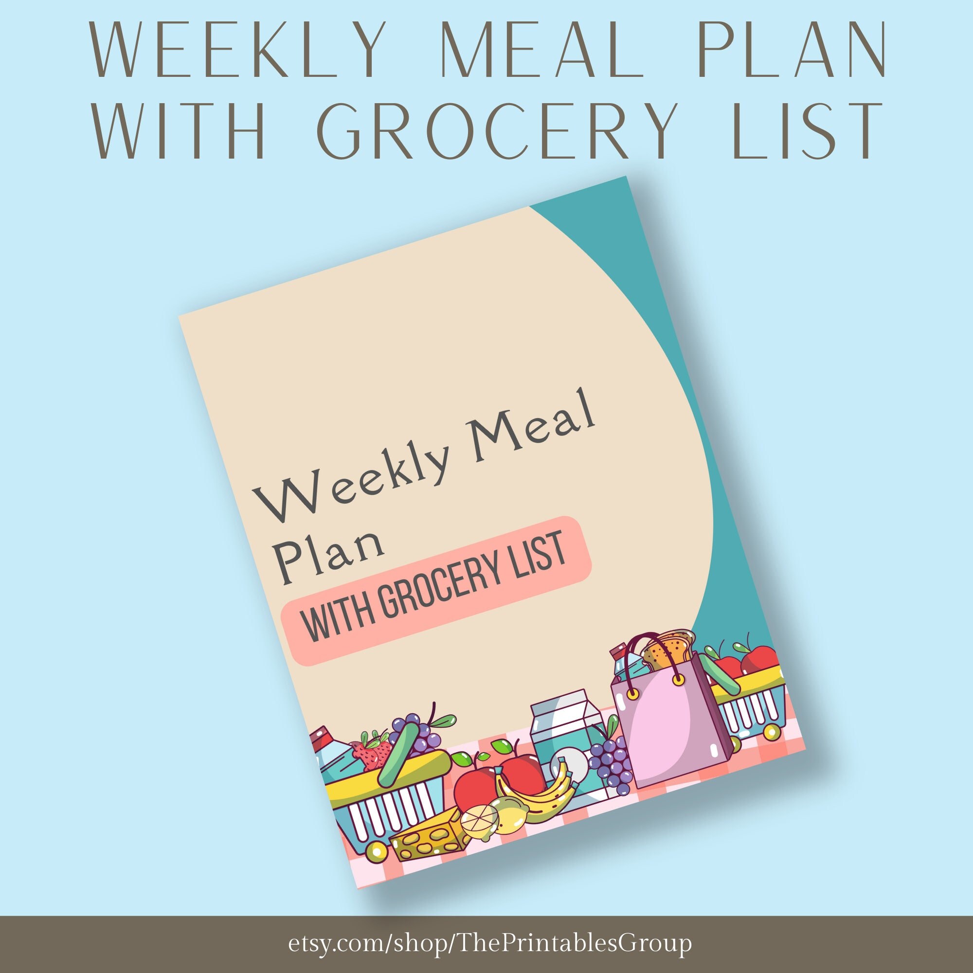 Weekly Meal Plan With Grocery List | Editable Weekly Meal Planner and ...