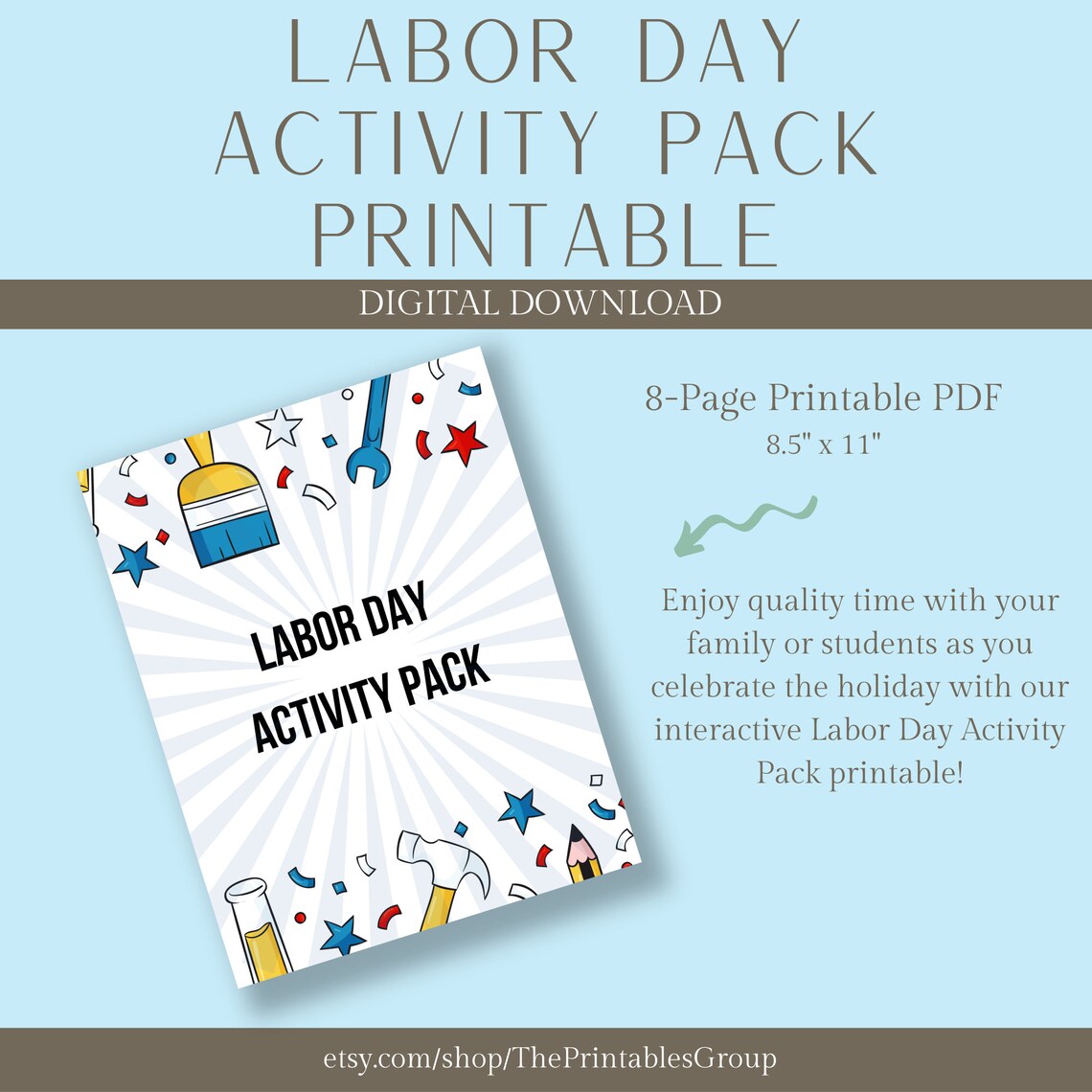 Labor Day Activity Pack Printable, Labor Day Printable Activities ...