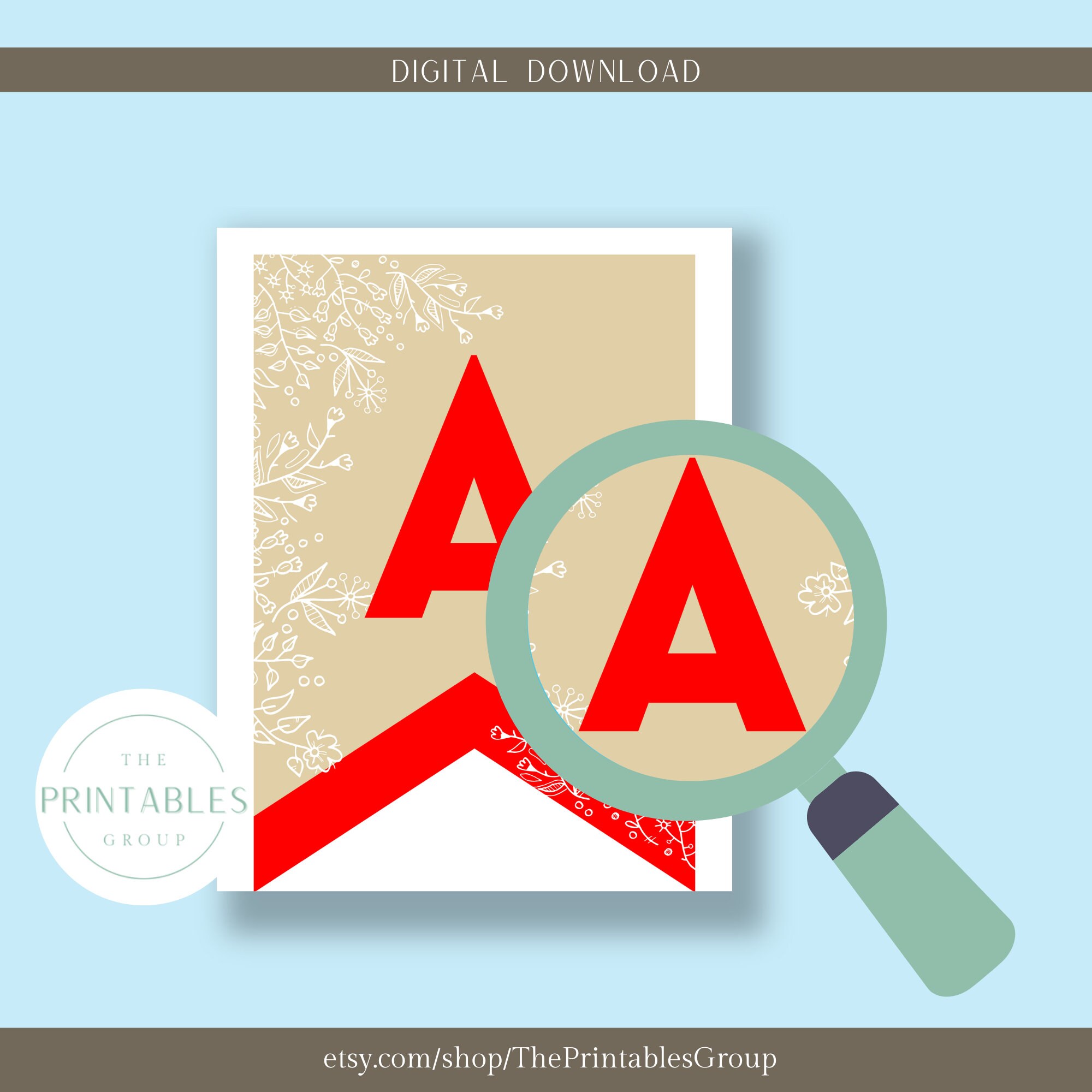 Alphabet Banner Printable, A-Z Rainbow Buntings, ABC Cards Letter Flags ...