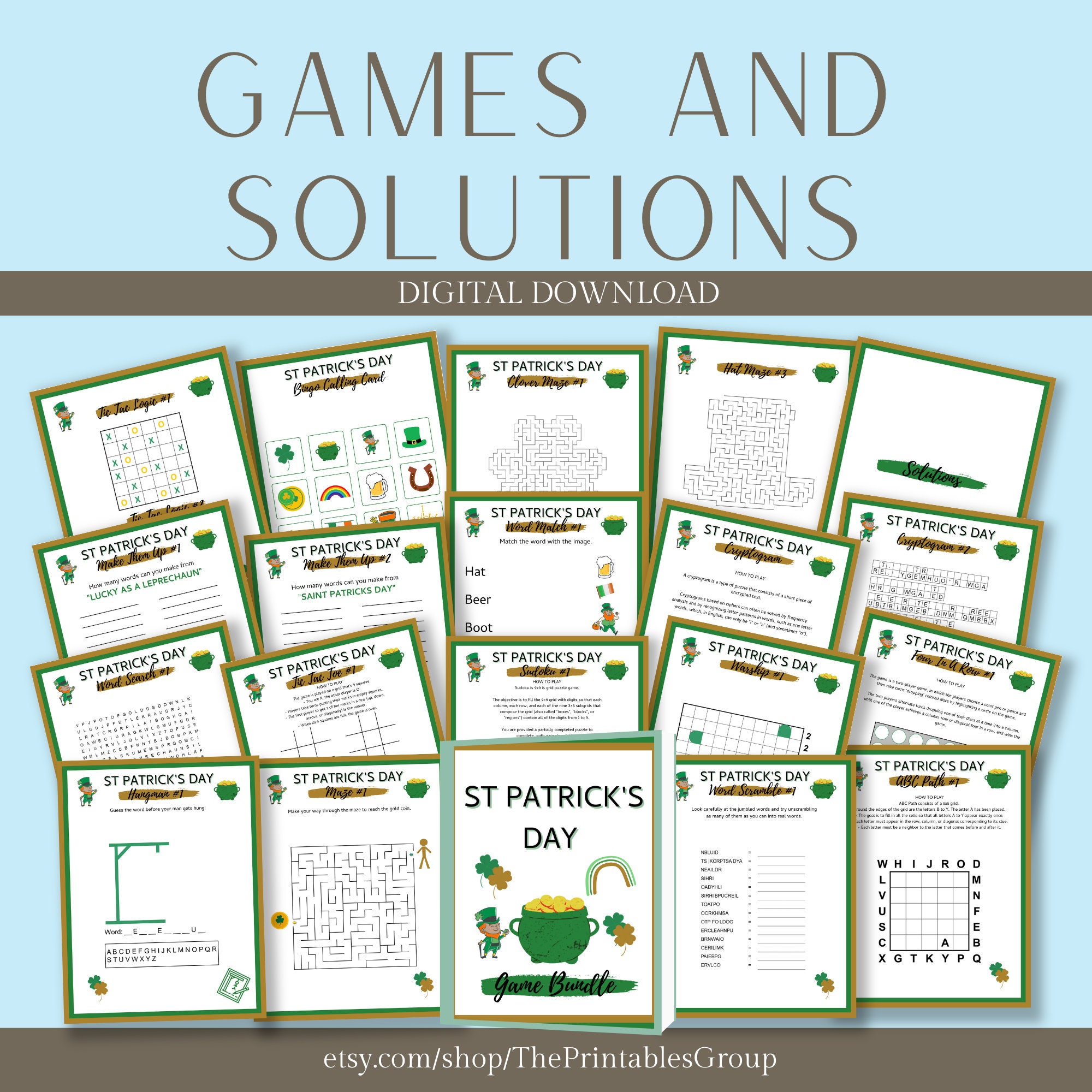 Ultimate St. Patrick's Day Activity Bundle Printable Saint Patricks Day ...