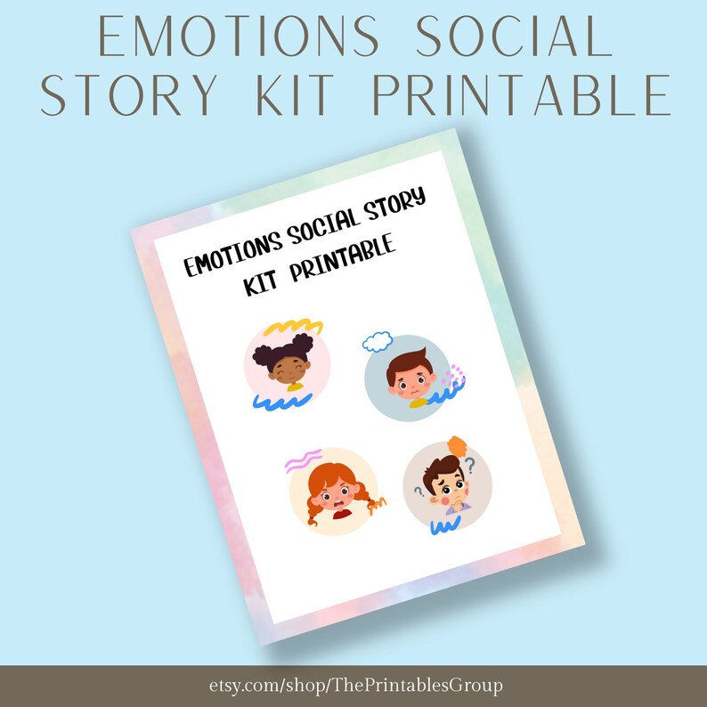 Emotions Social Story Kit Printable Feelings Flashcards - Etsy