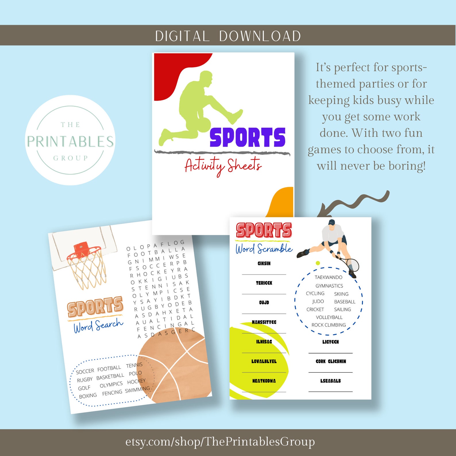 Sports Activity Sheets | Sports Activity Pages for Kids | Sports Themed ...
