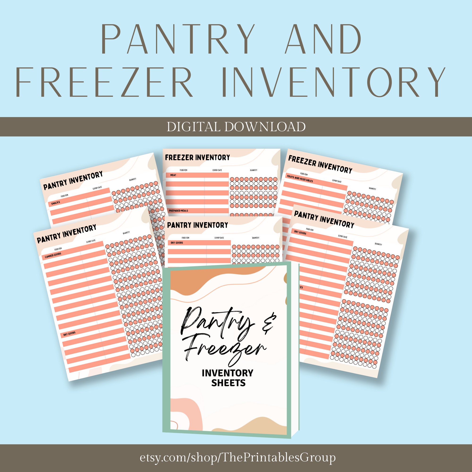 Pantry and Freezer Inventory Sheets Printable | Grocery Shopping List ...