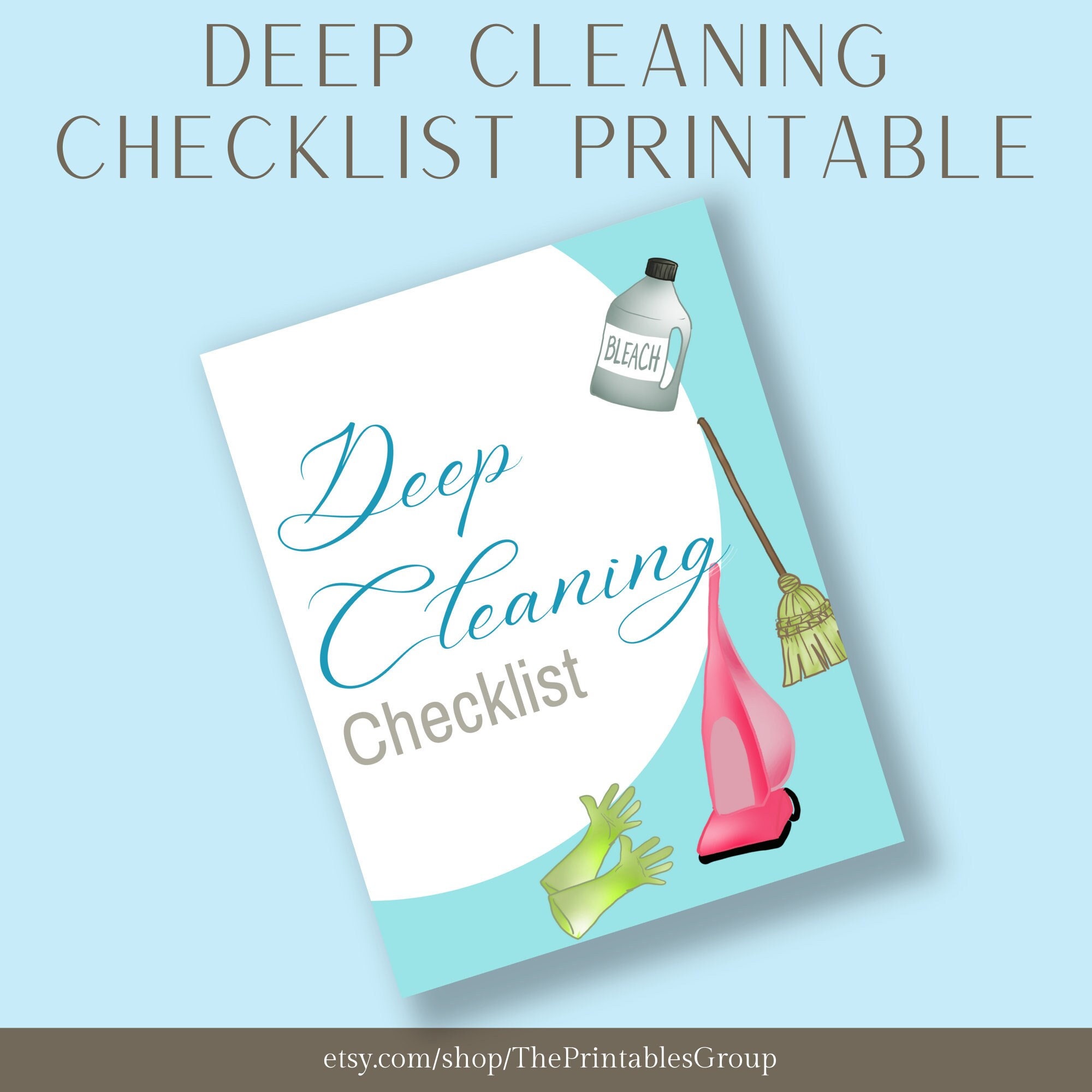 Deep Cleaning Checklist Printable | Home Cleaning Schedule Guide ...