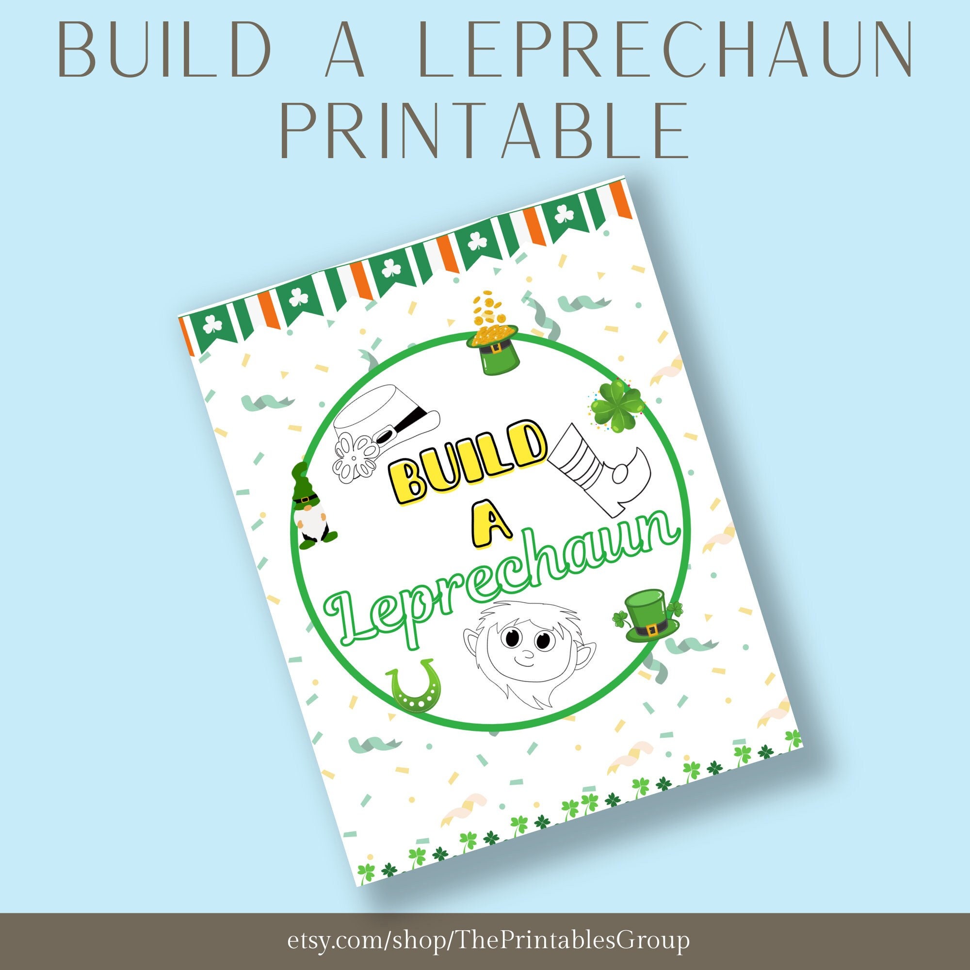 Build a Leprechaun Printable, St. Patrick's Day Make Your Own ...
