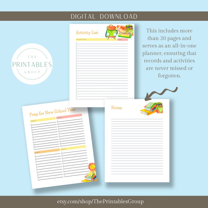 Homeschool Planner Printable Homeschooling Lesson Plan - Etsy
