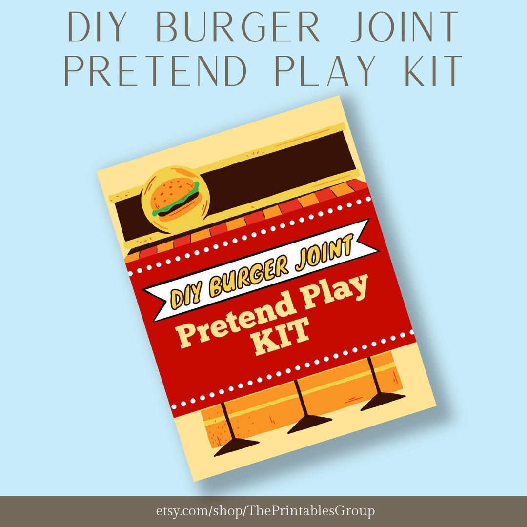 DIY Burger Joint Pretend Play Kit Printable, Build a Hamburger ...