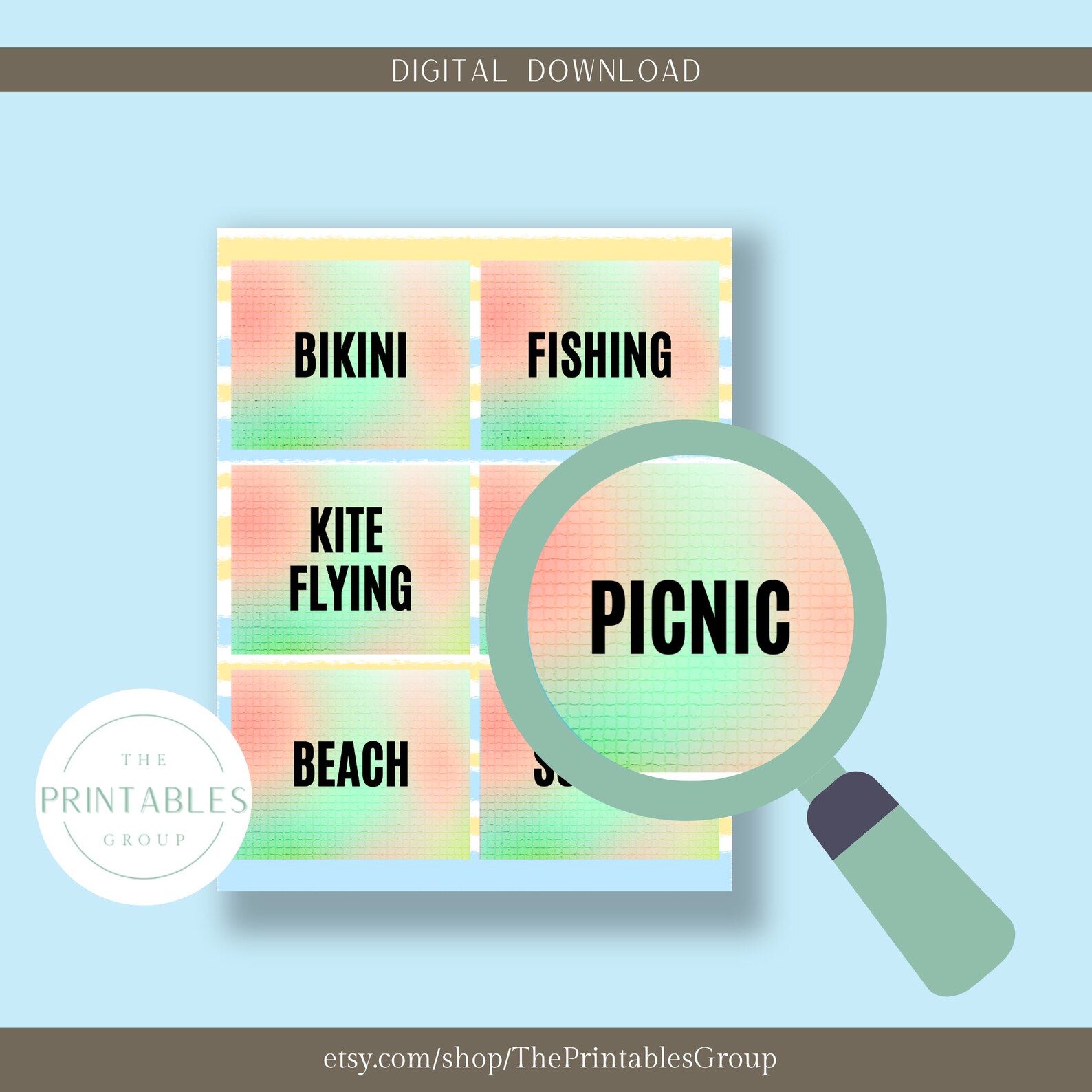 Summer Charades Printable Bundle, Printable Charades for Kids and ...