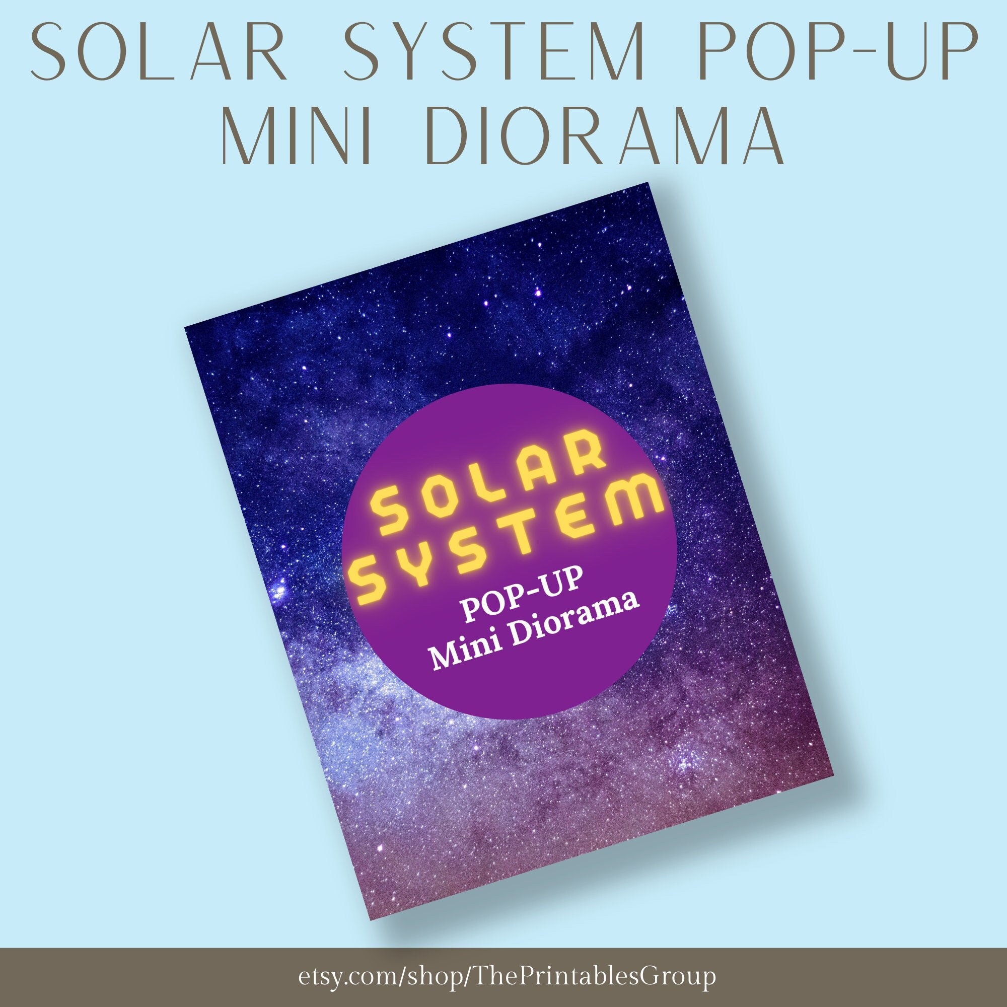 Solar System Pop-up Mini Diorama Printable | Science Craft Popup ...