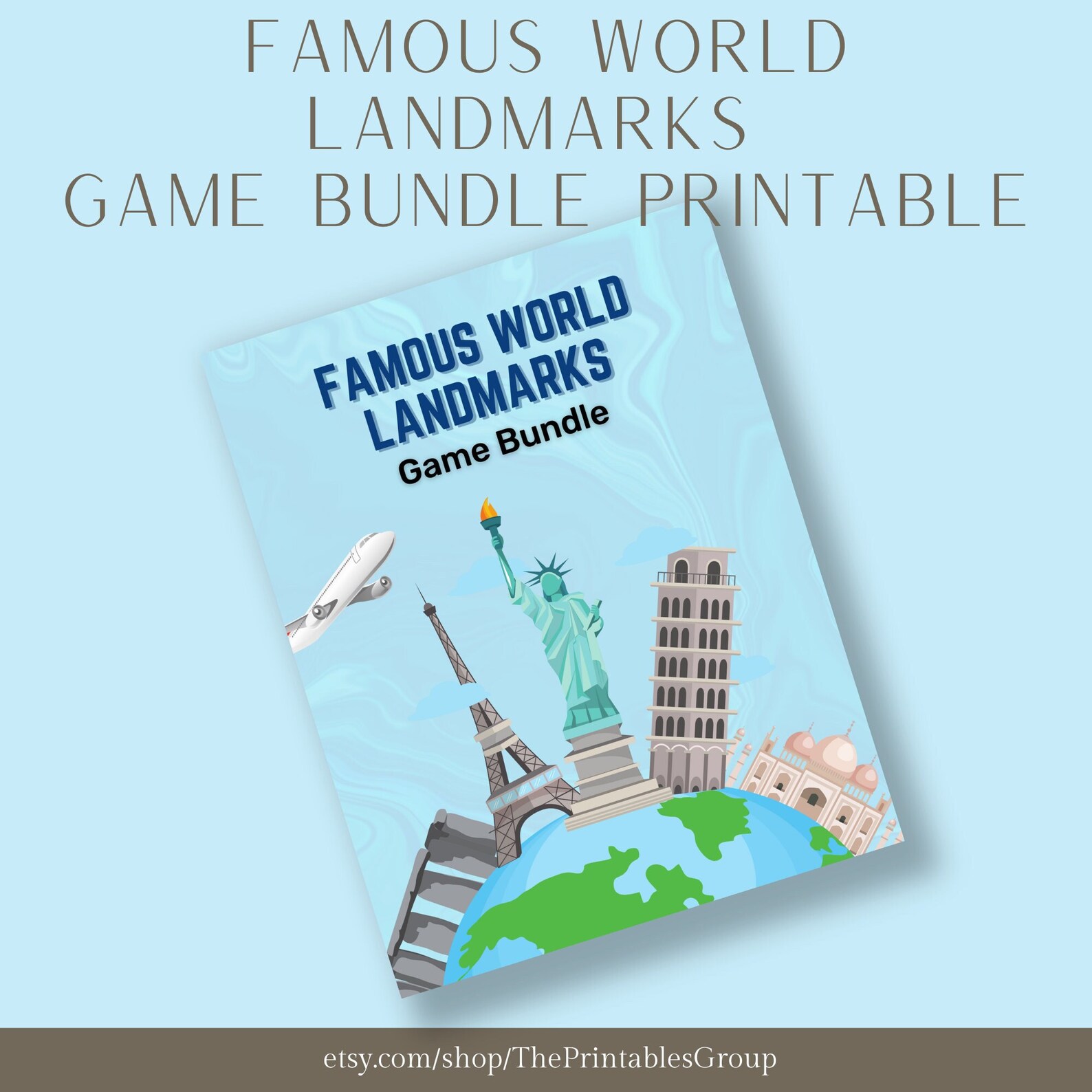 Famous World Landmarks Printable Game Bundle | Printable Maze | Word ...
