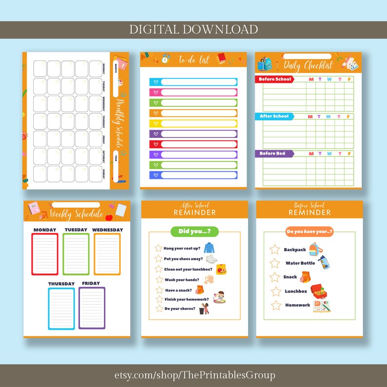 School Planner Printable, School Organization Journal, Student Planner ...