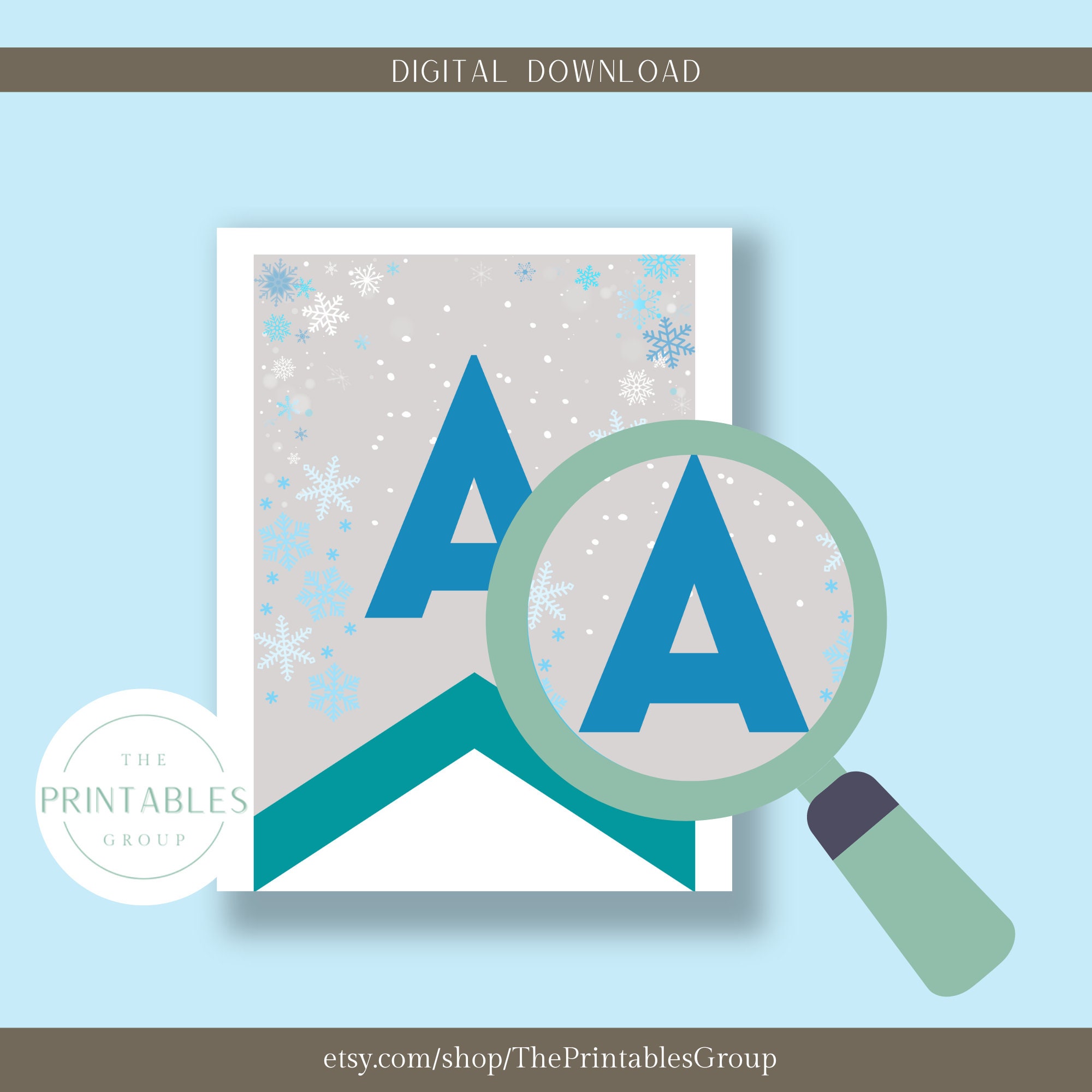 Winter Theme Alphabet Banner Printable, A-Z Full Alphabet Banners ...