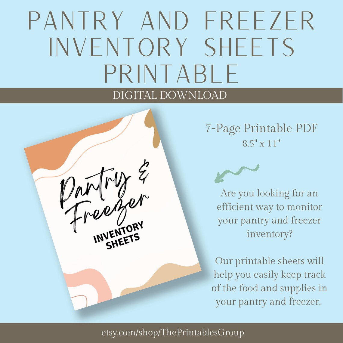 Pantry and Freezer Inventory Sheets Printable | Grocery Shopping List ...