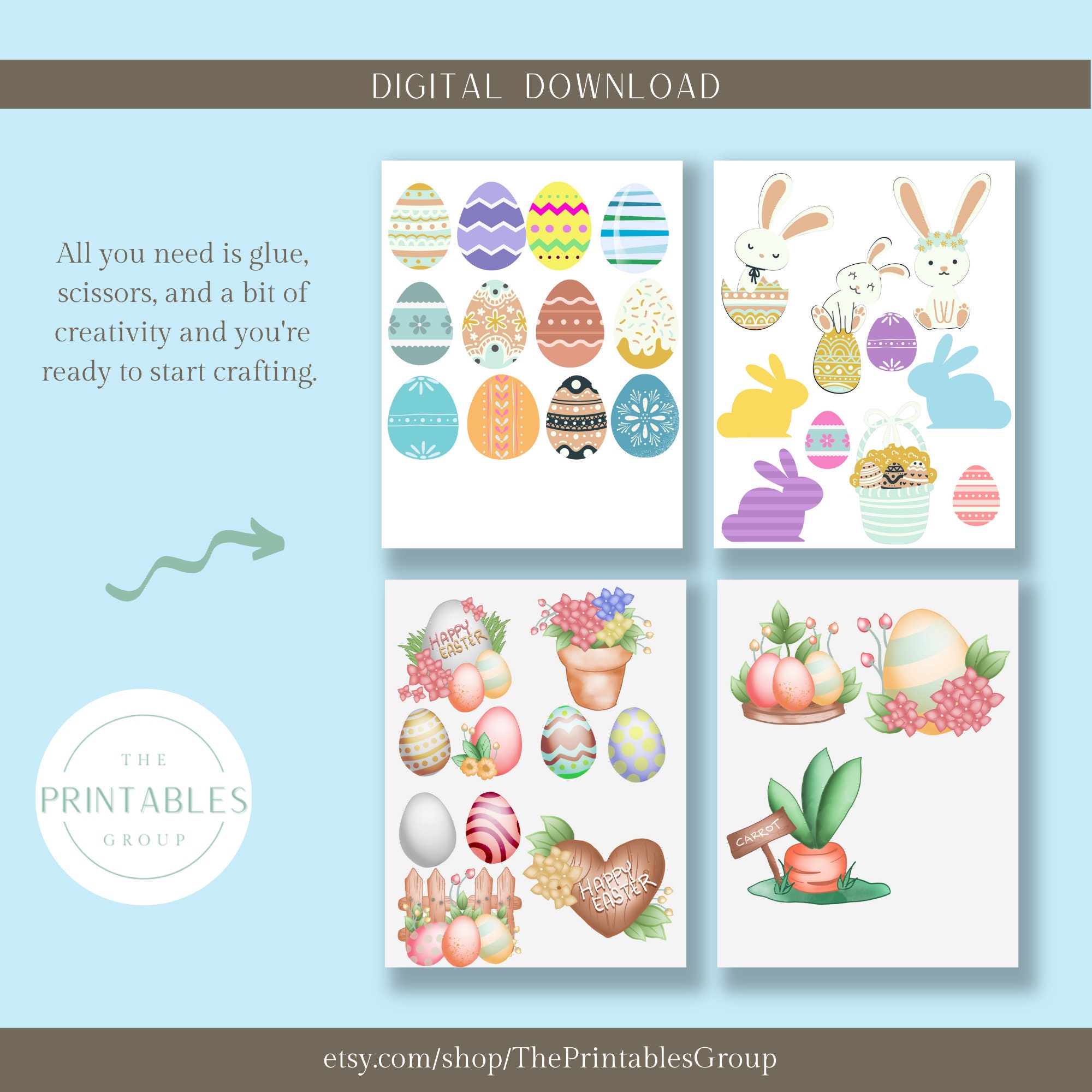 Easter Wreath Kit Printable | Build Your Own Easter Wreath Decorations ...