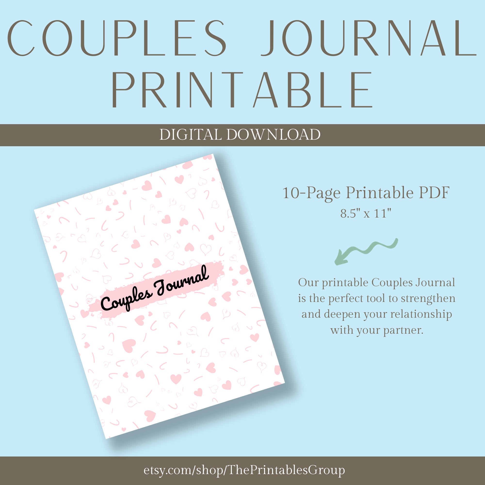 Couples Journal Printable, Relationship Planner, Couple Goals Tracker ...
