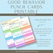 Good Behavior Punch Card Printable Printable Behavior - Etsy UK