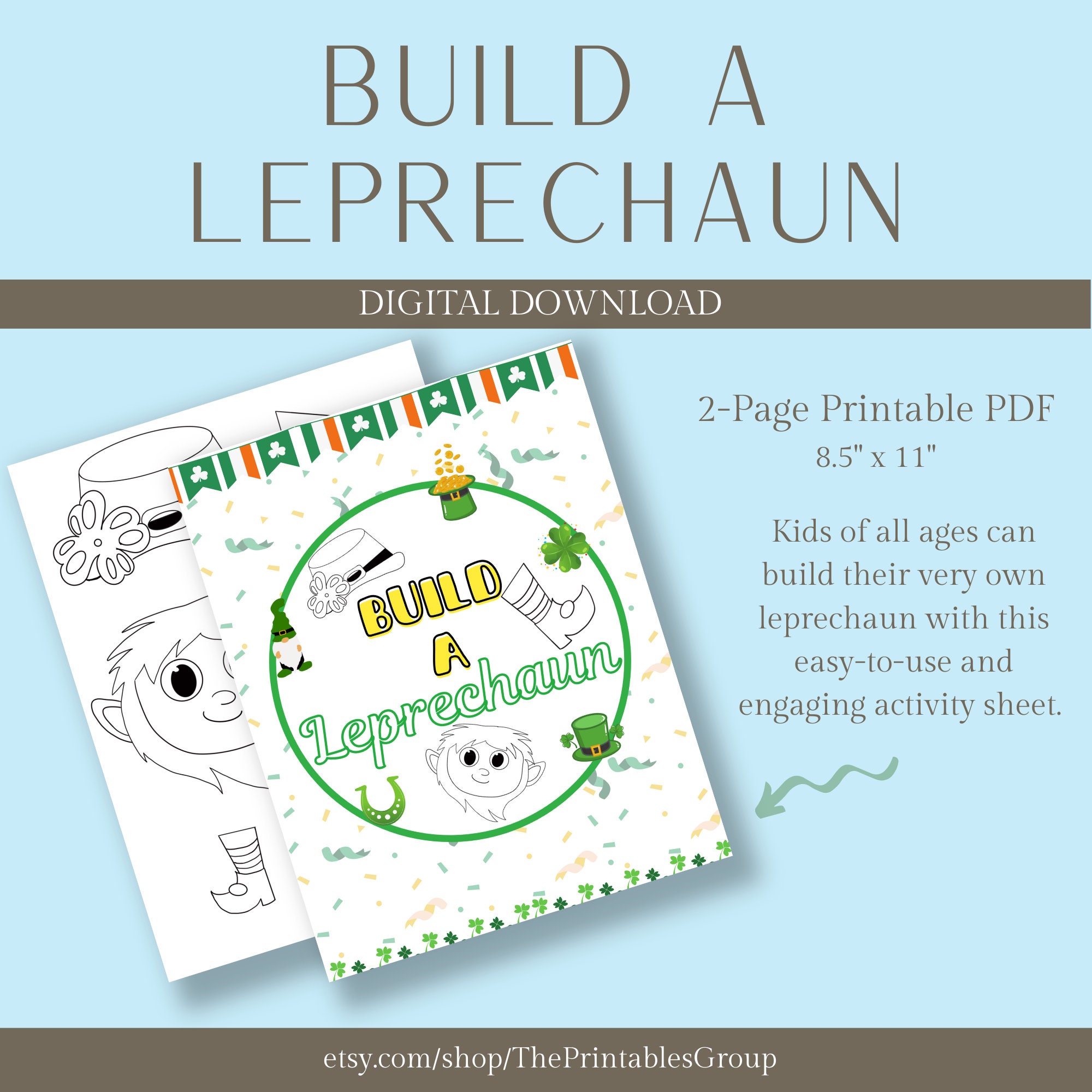 Build a Leprechaun Printable, St. Patrick's Day Make Your Own ...