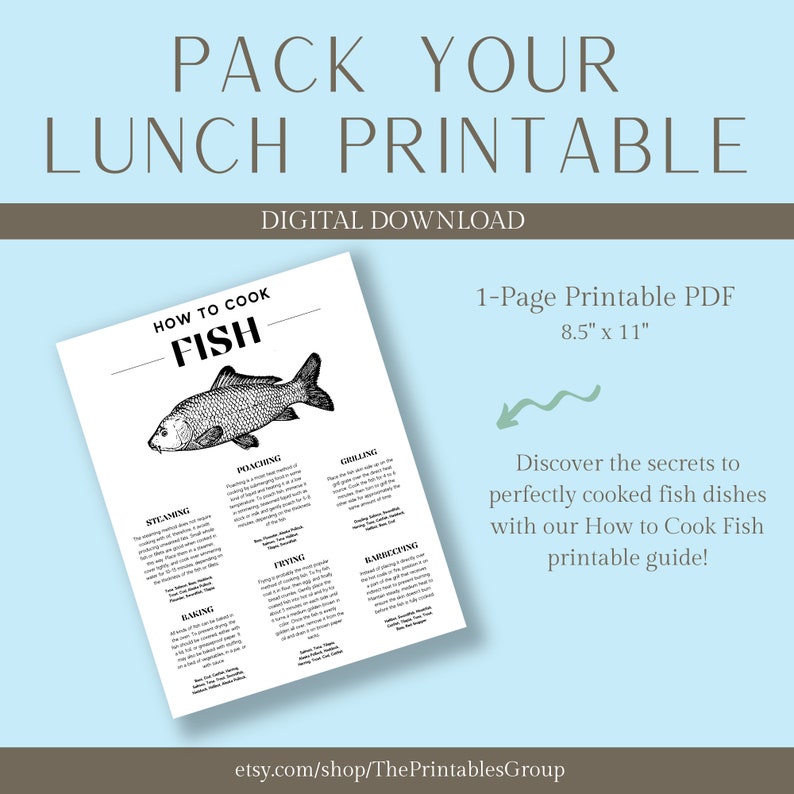 How to Cook Fish Printable, Fish Cooking Guide, Illustrated Fish ...
