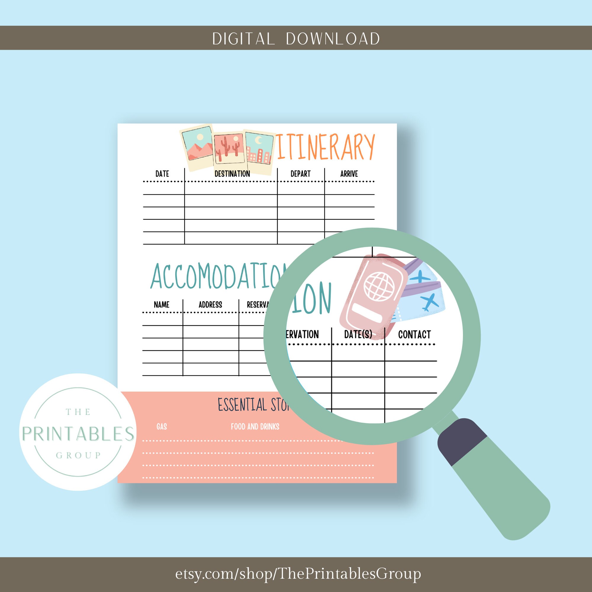 Girl’s Trip Planner Printable | Best Friends Vacation Journal | Road ...