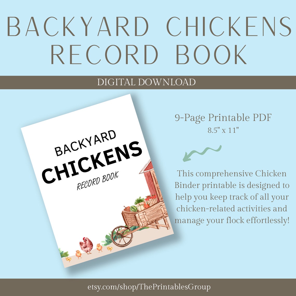 Chicken Binder Printable | Backyard Chicken Record Book | Chicken ...