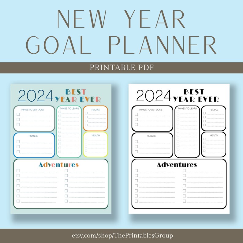 2024 Aspirations Sheet Printable | New Year Goal Planner | New Years ...