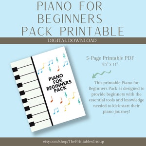 Piano for Beginners Pack Printable | Beginner’s Piano Guide | Beginner ...