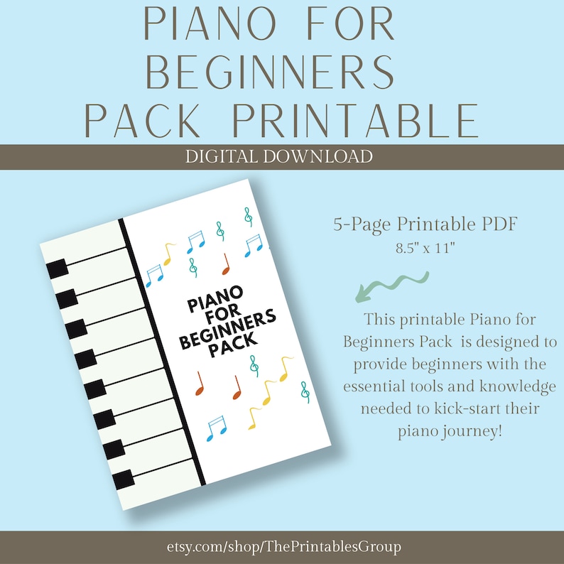 Piano for Beginners Pack Printable | Beginner’s Piano Guide | Beginner ...