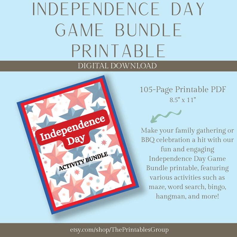 Independence Day Game Bundle Printable 4th of July Games July 4th Game ...