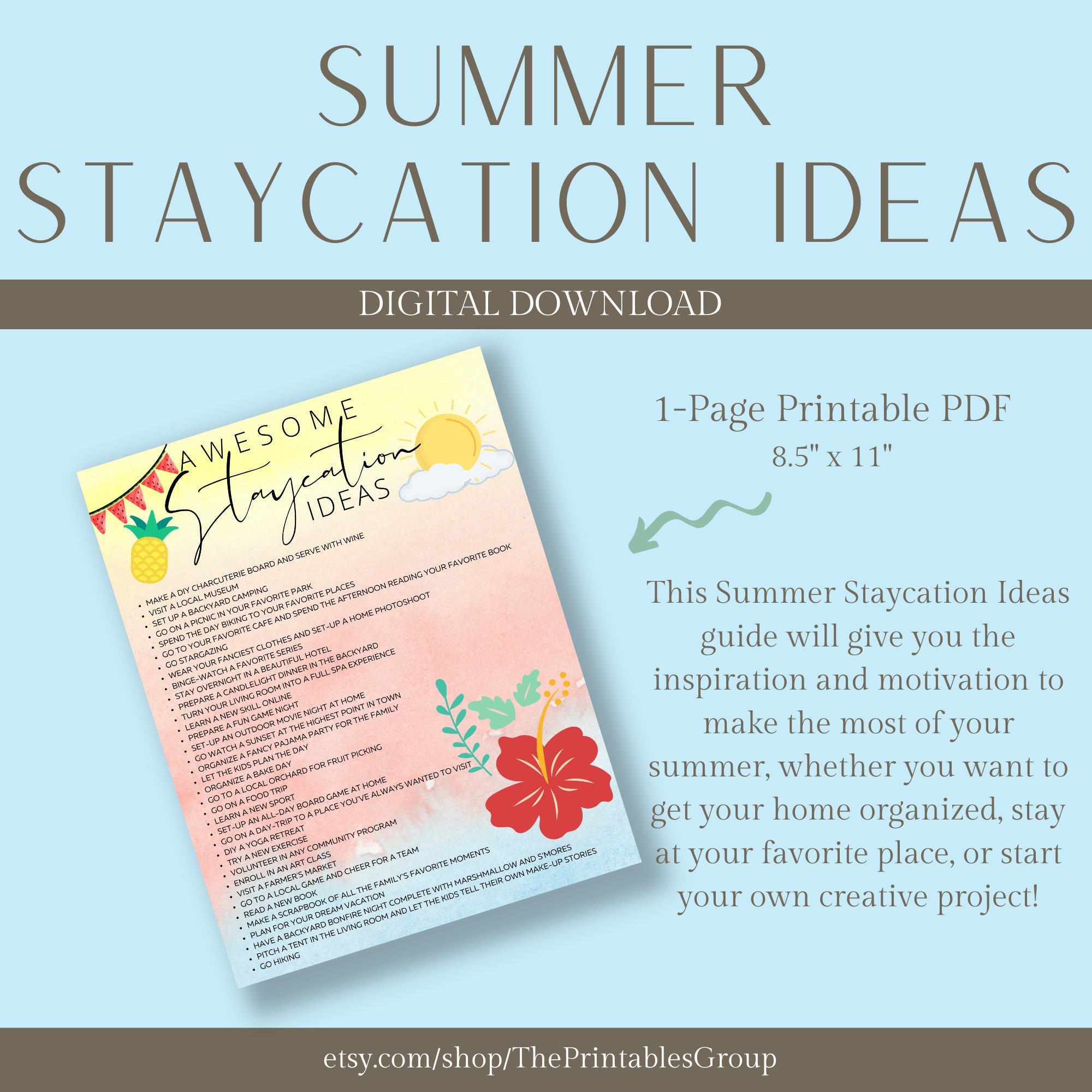 Summer Staycation Ideas, Ultimate Bucket List for Staycation Ideas and ...