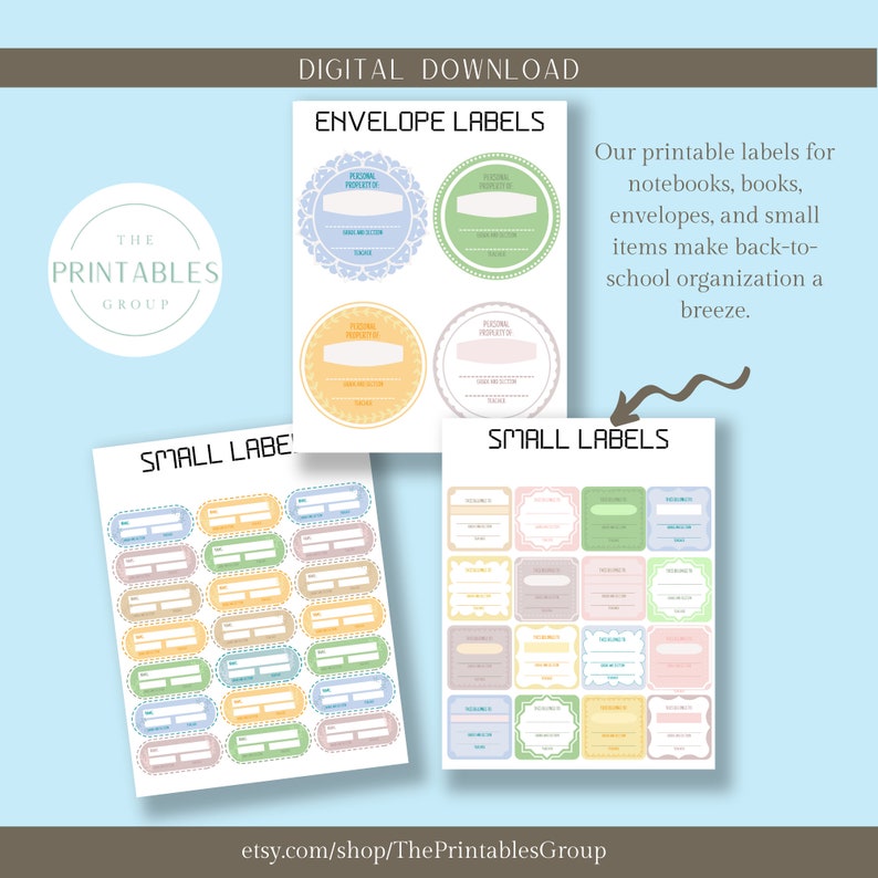 School Supplies Labels Printable | Editable Student Labels | Printable ...