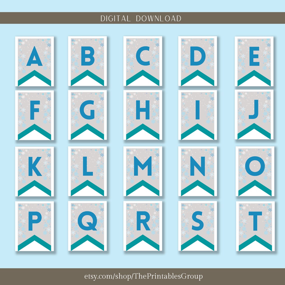 Winter Theme Alphabet Banner Printable, A-Z Full Alphabet Banners ...