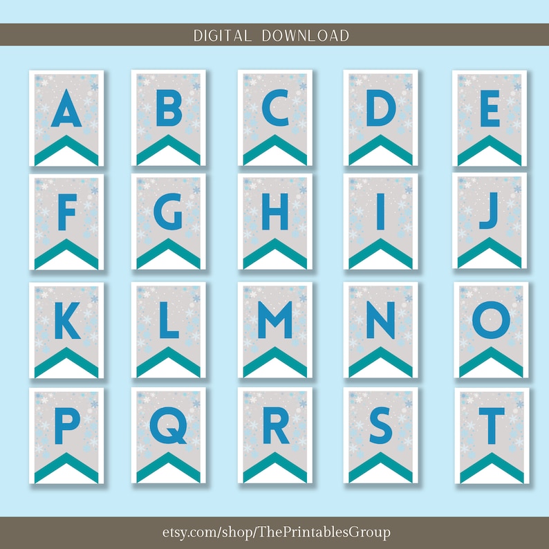 Winter Theme Alphabet Banner Printable, A-Z Full Alphabet Banners ...