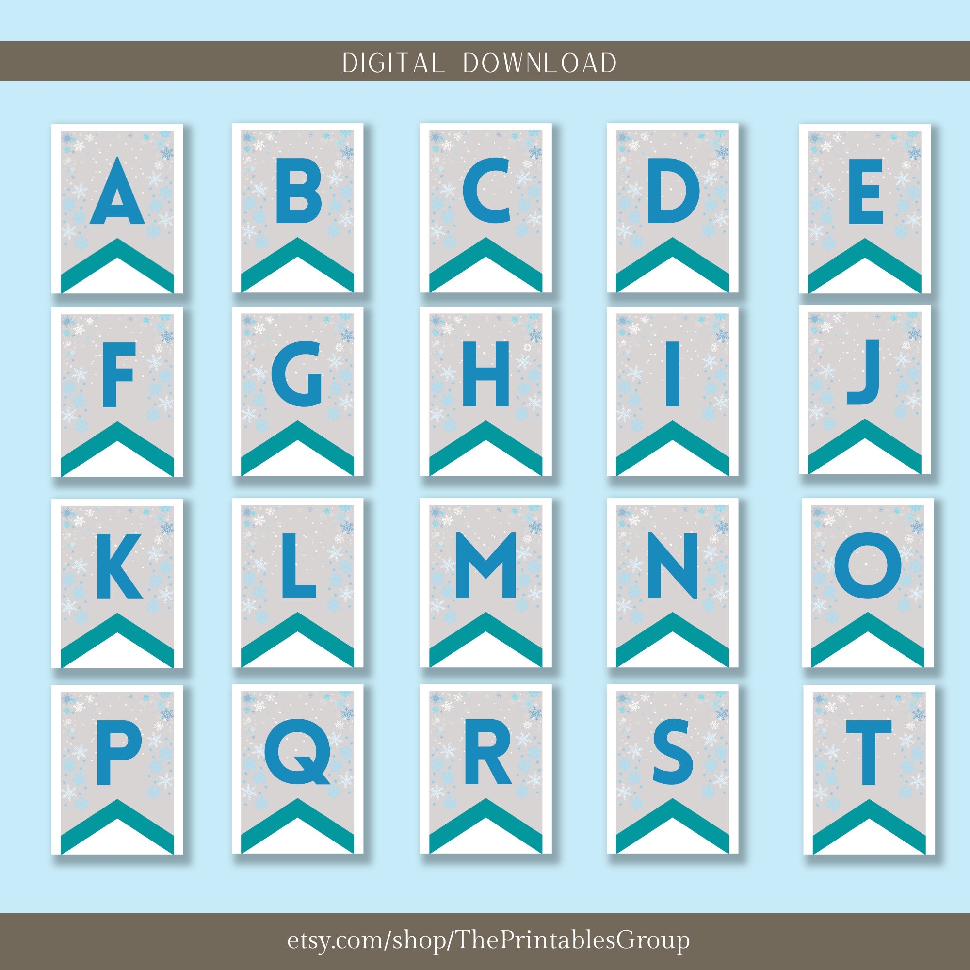 Winter Theme Alphabet Banner Printable, A-Z Full Alphabet Banners ...