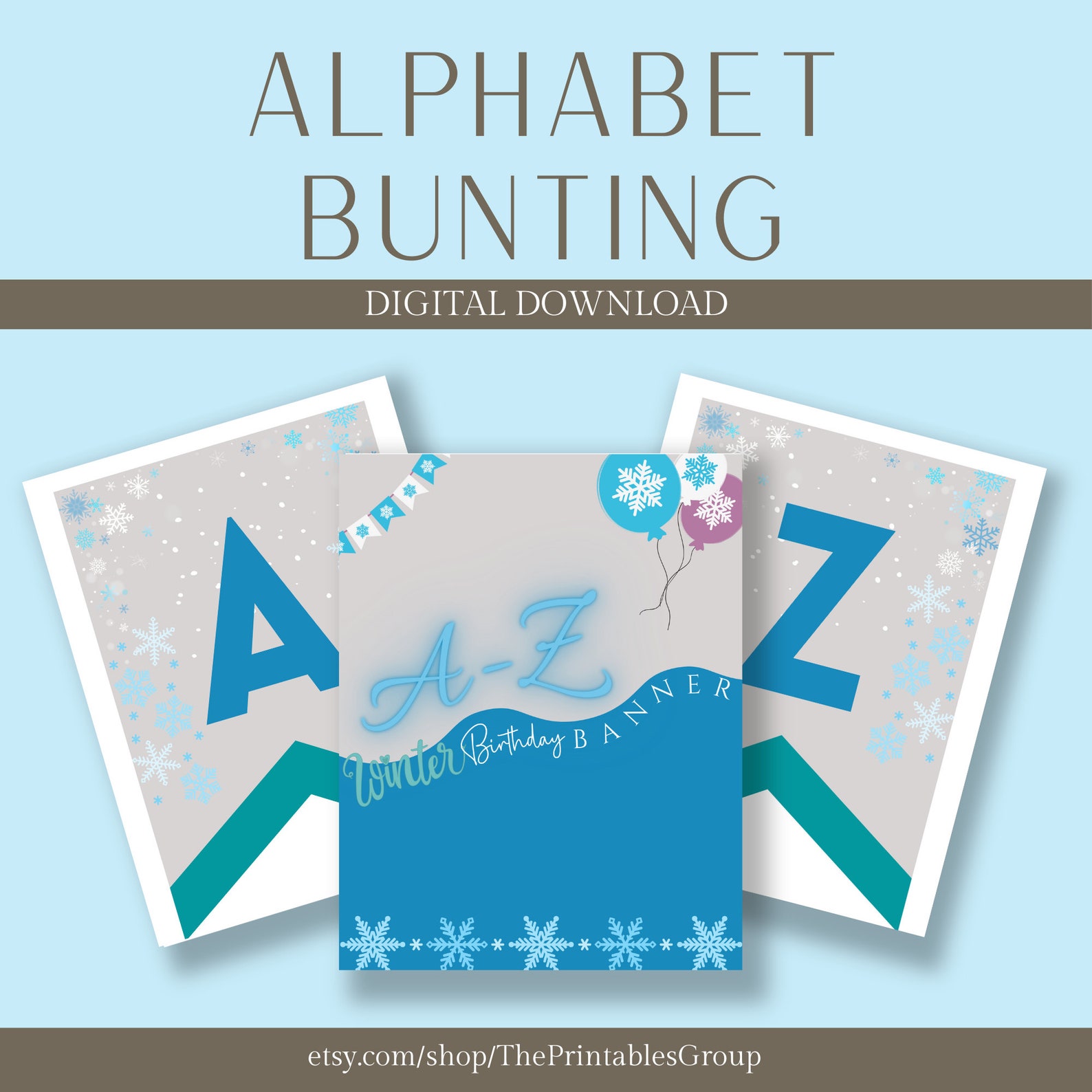 Winter Theme Alphabet Banner Printable, A-Z Full Alphabet Banners ...