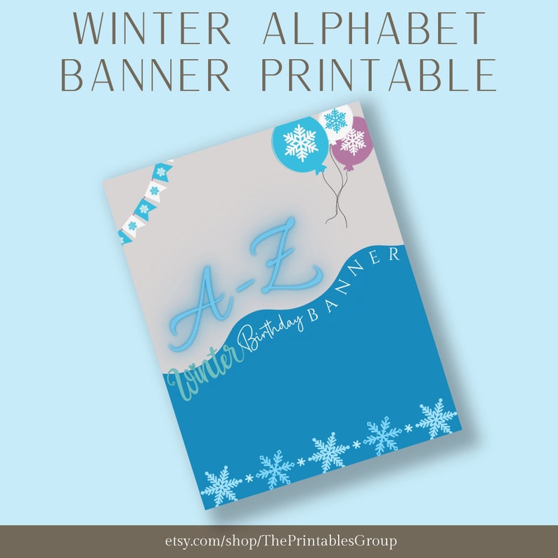 Winter Theme Alphabet Banner Printable, A-Z Full Alphabet Banners ...