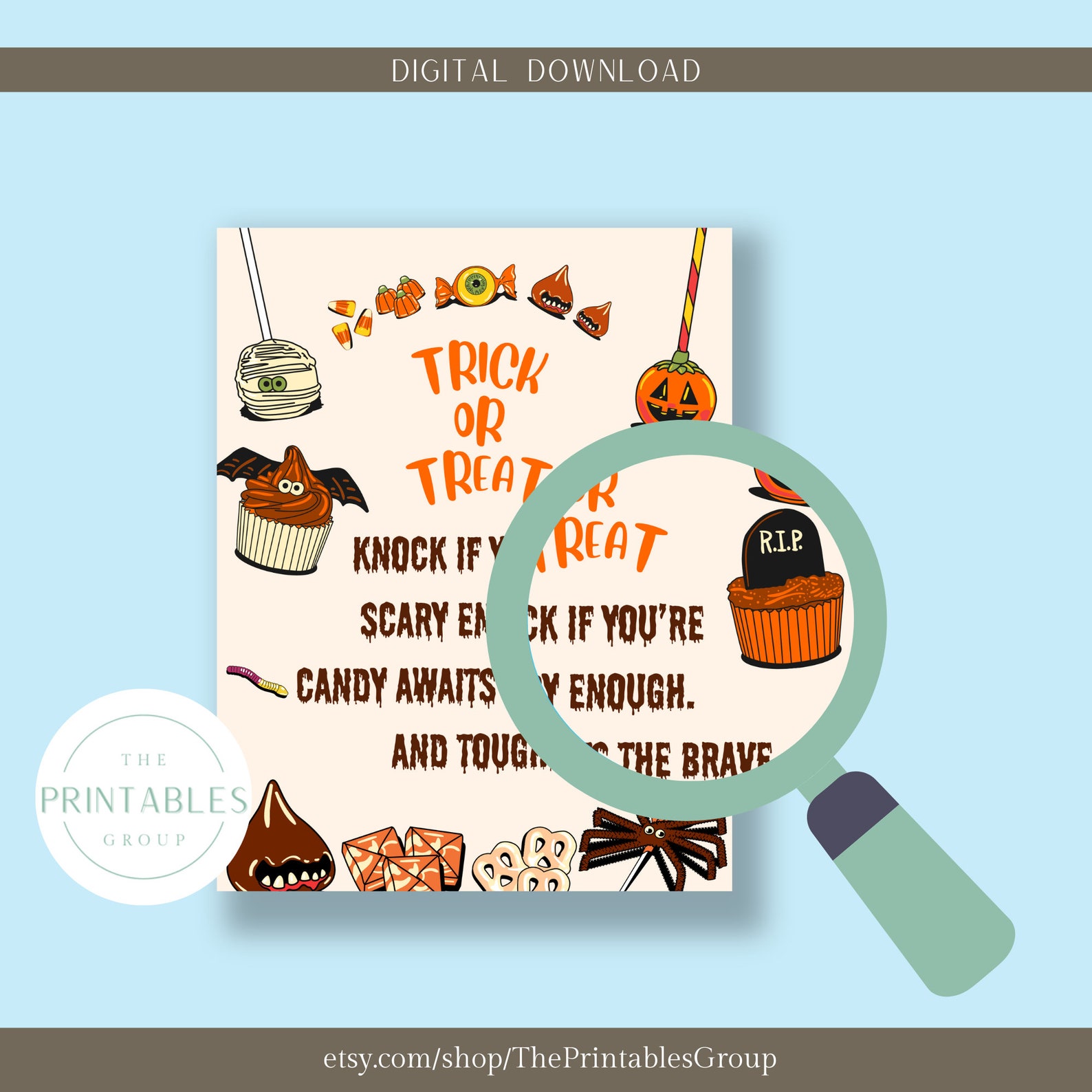 Halloween Trick or Treat Signs Printable | Cute DIY Trick or Treat ...