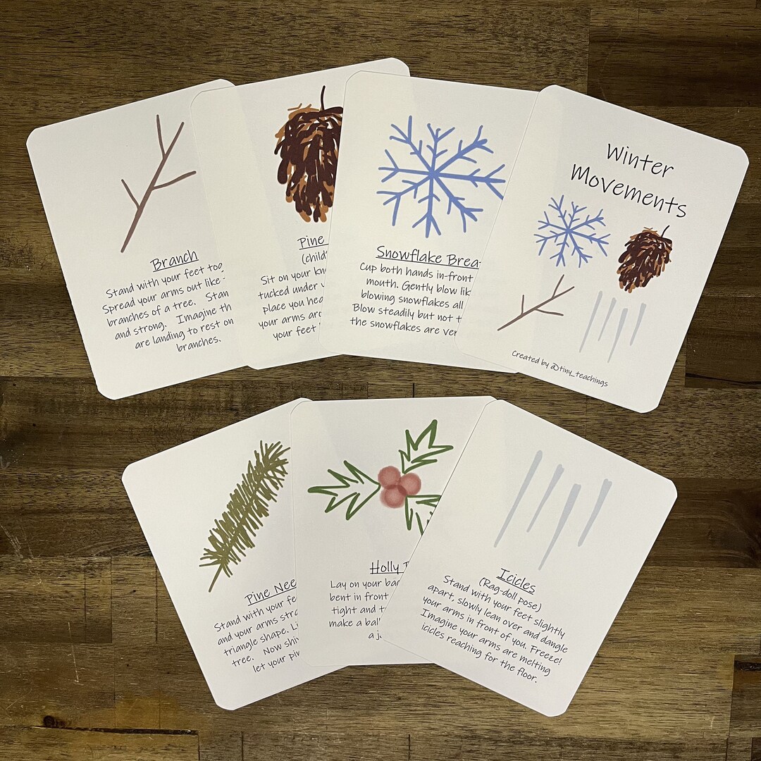 Winter Movements Flashcards - Etsy