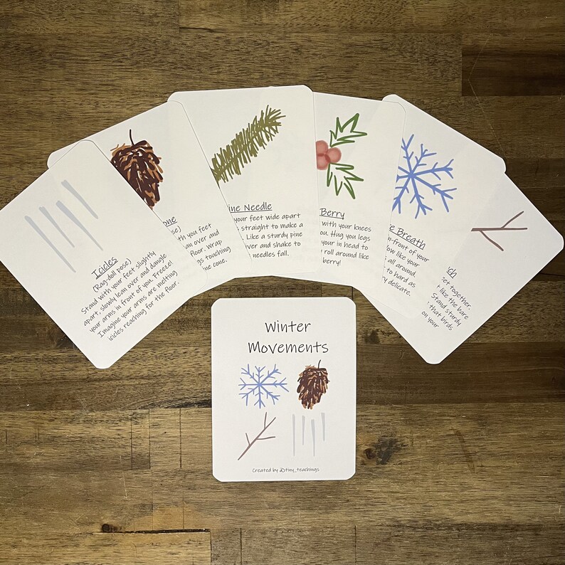 Winter Movements Flashcards - Etsy