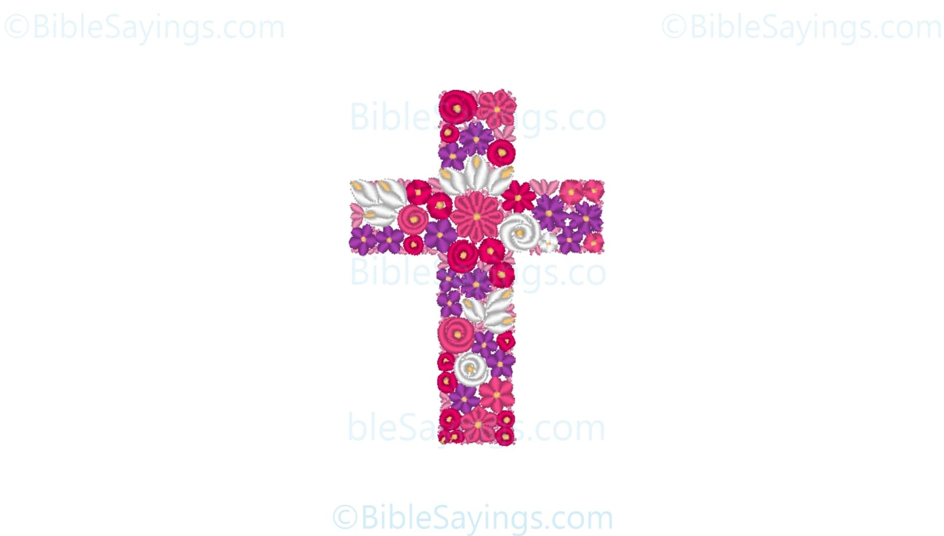 Cross, Embroidery Designs,cross With Flowers,machine Embroidery Design ...