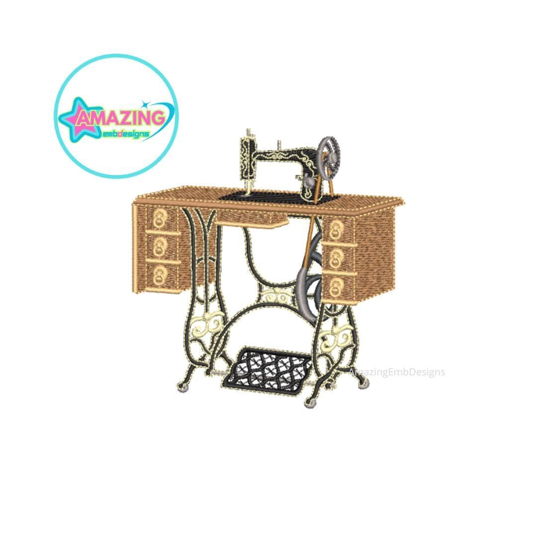 Sewing Machine, Embroidery Designs. Vintage, Treadle Sewing Machine ...